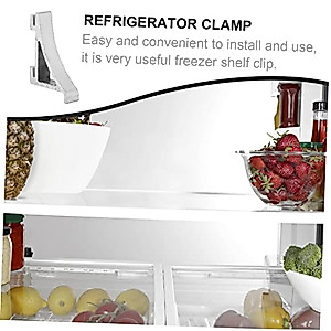 Angoily 10pcs Support Buttons Stainless Steel Cooler Mini Refridgerator Stainless Steel Mini Fridge Refrigerator Clip Holder Refrigerator Clamp Refrigerator Support Clips Freezer Silver