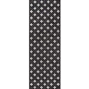 Novogratz by Momeni Villa Collection Umbria Indoor/Outdoor Area Rug, Charcoal, 2'7" x 7'6" Size Mat for Living Room, Bedroom, Dining Room, Nursery, Hallways, and Home Office