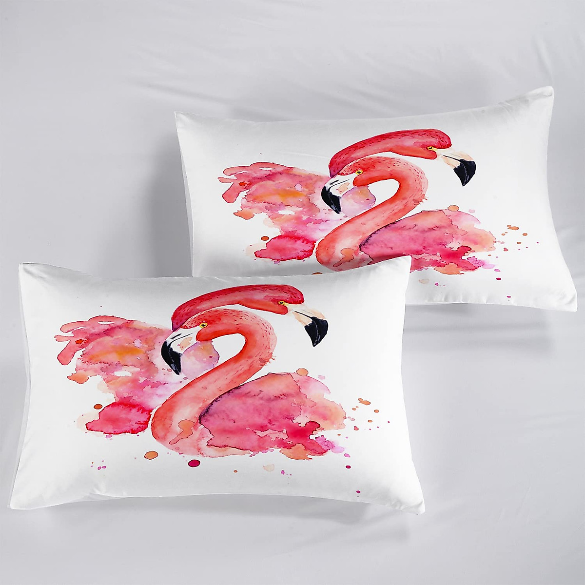 AILONEN Flamingo Duvet Cover Set King Size,Tropical Flamingo Pattern Bedding Set for Kids Boys Girls,Flamingo Pattern Comforter Cover Set,1 Quilt Cover 2 Pillowcases 3 Piece