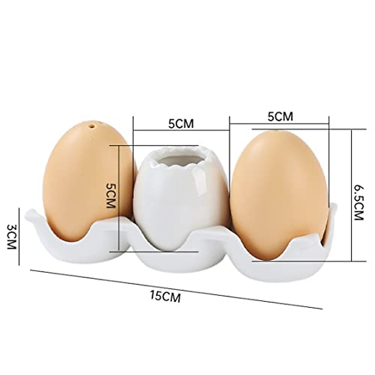 Egg-Shaped Ceramic Spice Shaker Seasoning Dispenser Flavor Ware Toothpick Jar Bottle With Holes, Porcelain Cruets Salt and Pepper Powder Tank with Tray for Barbecue Restaurant Kitchen Household Gift