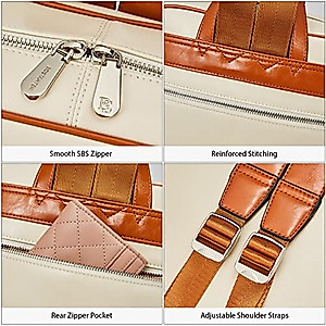 BOSTANTEN Leather Laptop Backpack for Women 15.6 inch Computer Backpack Travel Work School Bag