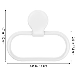 Hemoton Bathroom Towel Ring Holder Self Adhesive Towel Ring Towel Hanger No Drill Towel Bar Hand Towel Ring No Drilling Towel Rack Paper Towel White Wall Hanging Tower Hanger