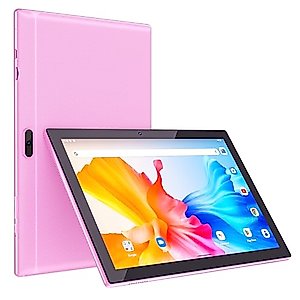 Tablets 10 inch Tablet Android, 64GB ROM & 512GB Expand, 2+8MP Dual Camera, WiFi, Bluetooth, 1280x800 IPS Touch Screen Computer Tablet PC, 6000mAh Battery, Google GMS Certified Tablet, Pink