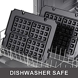 FOCOllK Waffle Plates for Cuisinart Griddler GR-4N, GR-5B, GR-6 and GRID-8N Series, 4 Slicer Cuisinart Griddler Waffle Plates, Nonstick Coating Baking Cuisinart Waffle Plates