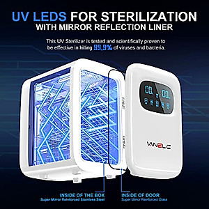 Baby Bottle Sterilizer and Dryer, 18L UV Light Sanitizer Box Kills Up to 99.9% of Bacteria & Viruses, Clinically Proven 360 Degree Sterilizer for Newborn Feeding Bottles, Home Disinfection, BPA-Free