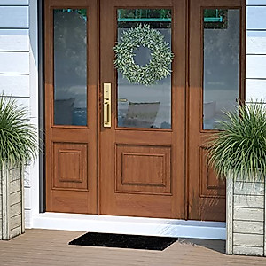 Flash Furniture Harbold Indoor/Outdoor Coir Doormat - Solid Black Fibers - 18" x 30" - Non-Slip Backing