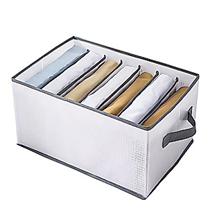 Pants Jeans Clothes Organizer Drawer for Wardrobe Folded Closet Organizers Storage Bins Washable Foldable Compartment Bedroom Separation Baskets Organization Jean Skirts Legging Sweater Dresses T-shirts Baskets Clothing (1)