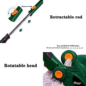 Handheld Grass Trimmer Cordless String Trimmer Small Household Electric Lawn Mower Multifunctional Weeder Retractable Rod 10.8V/2.0Ah Lithium Battery