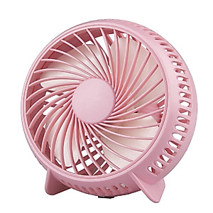 Desk Fan, 4.7 inch 3 Speeds Small Mini Quiet USB Desktop Table Cooling Fan for Office Home (Pink)