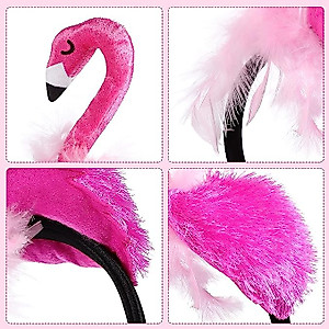 Mikily‘s Flamingo Headband for Women, Feather Flamingo Costume Headband for Girls, Party Hat Headband for Adults, Pink