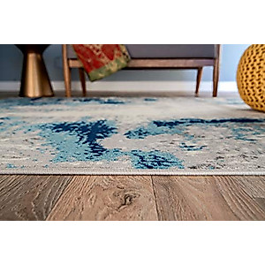 Rugshop Sky Collection Whimsical Abstract Area Rug 3'3" x 5' Blue