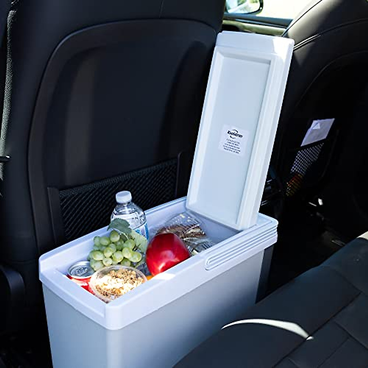 Koolatron Thermoelectric Iceless 12 Volt Cooler Warmer 18 qt (17 L), Electric Portable Car Cooler with DC Plug, Grey and White, for Travel Camping Fishing Trucking, Made in North America