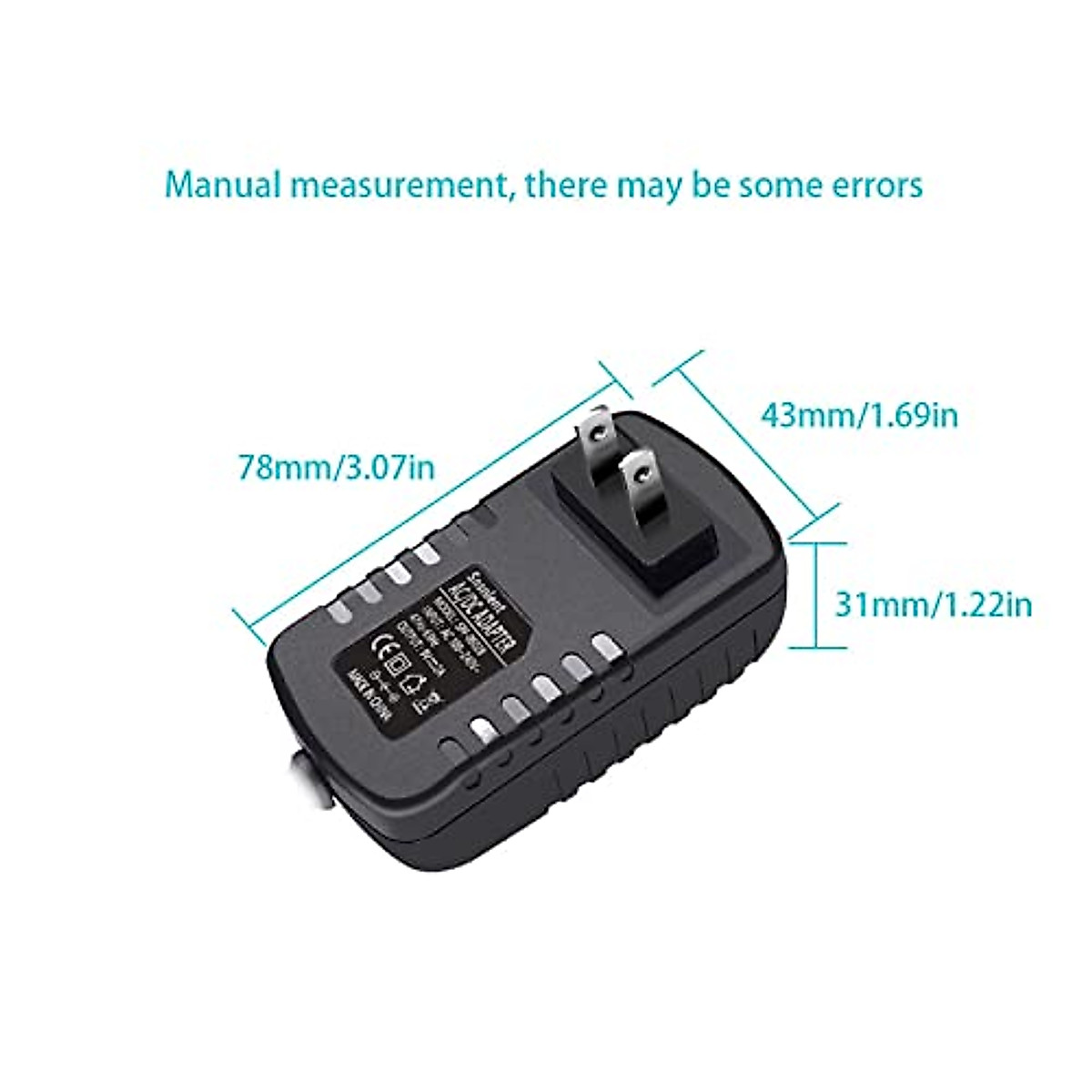 Snsnlent 9 Volt 2A Power Adapter Supply 9V 2A 18 Watt LED Power Supply Transformer 2.5 X 5.5mm Plug Wall Adapter(Polarity: Inner + and Outer -)