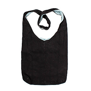 Original Collections Embroidered Peace Sign Stonewashed Cotton Crossbody Shoulder Handbag Large