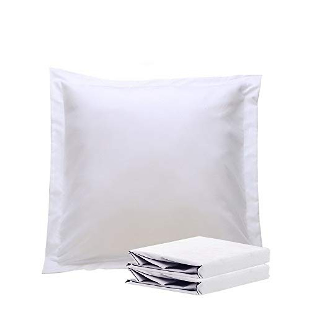 NTBAY 100% Brushed Microfiber 26x26 Euro Pillow Shams Set of 2, Super Soft and Cozy European Throw Pillow Covers, Wrinkle, Fade, Stain Resistant Square Pillow Cases, White
