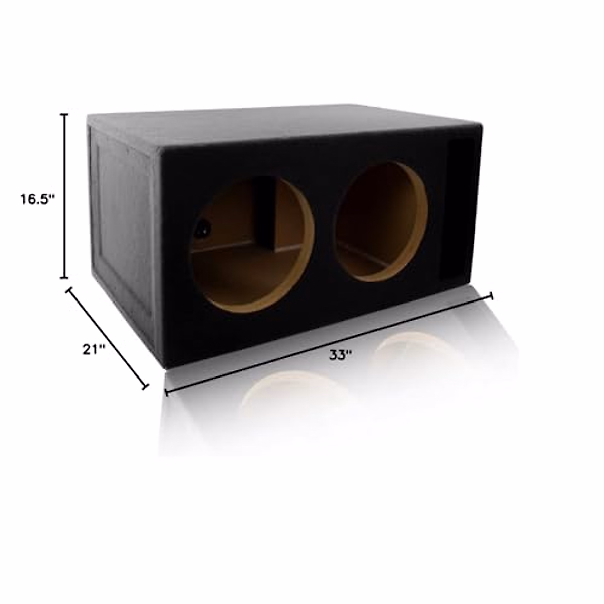 4.0 Cu. Ft. Ported/Vented MDF Sub Woofer Enclosure Box [Black] for Car Subwoofer(s) (4.0 ft^3 @ 32Hz) | Premium MDF Construction | Made in U.S.A. (Dual 12" Round)