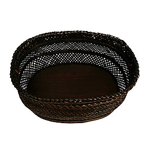 Wald Imports Brown Bamboo 13.75" Decorative Storage Basket