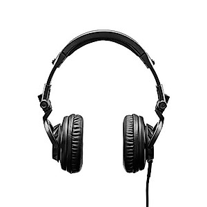 Hercules HDP DJ45: Closed-back headphones for DJs. Foldable, with pivoting earpieces and a 6.6-foot/2-meter cable