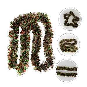 jojofuny 9 Pcs Latte Art Xmas Wreath Garland Metallic Fringe Garland Christmas Tree Hanging Decorations Ribbon Banner Garland Tree Garland Ribbon Xmas Garland Tassel Merry Christmas Plastic