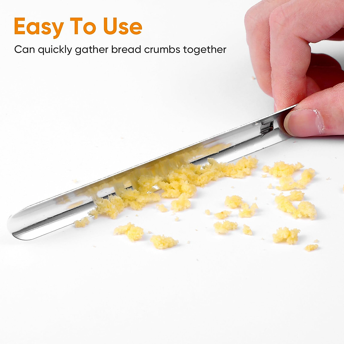 NOLITOY 5pcs Crumb Sweeper, Stainless Steel Crumb Scraper Restaurant Crumb Cleaner Table Bread Crumber for Waiter Servers