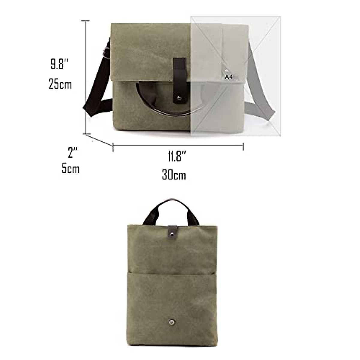 Folding Canvas Crossbody Shoulder Handbag Tote Bags with Adjustable Shoulder Strap Casual Messenger Bag (Coffee)