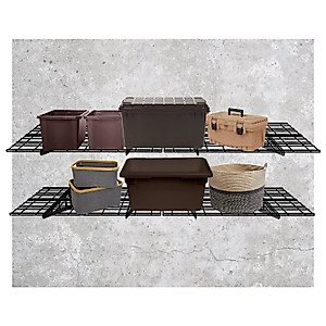 Sylvan Modular Garage Wall Shelves for Storage DIY Wall Mount Shelf with Garage Shelving Wall Mounted Kit Sturdy Garage Wall Shelving and Wall Mount Shelf Construction (Two 1'x6' Kits)