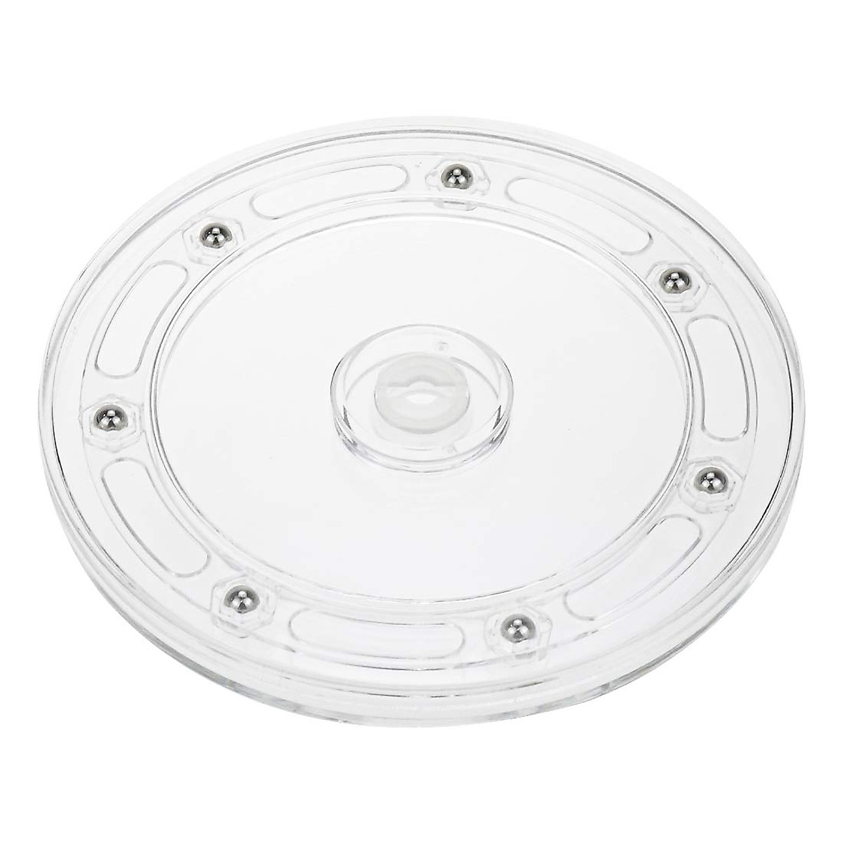 Quluxe 6 Inch Lazy Susan, White Turntable Base, Acrylic Revolving Display Storage Tray for Spice Rack Table Cake Kitchen Pantry Decorating