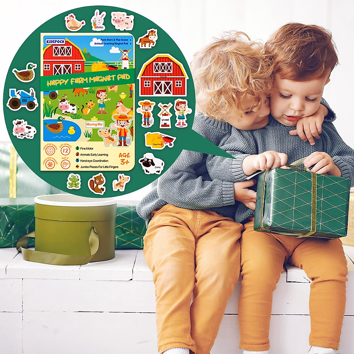 Magnetic Puzzles for Kids Ages 4-8, Travel Games for Toddlers Age 3-5, Educational Farm Theme Preschool Puzzles for Storytelling, Washable Toddler Magnets