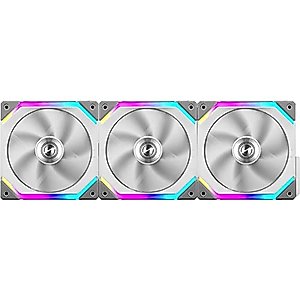 Lian-Li UNI FAN SL120 Revolutionized Daisy-Chain 120mm ARGB Fan, White, 3-Pack