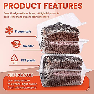 DODHEG 120 PCS Plastic Cake Containers, Clear Hinged Plastic Containers, Clear Plastic Take out Containers, with Bring 120 Sealing Stickers, for Home Bakery and Cafe (5.5x4.2x3 inches) Triangles.