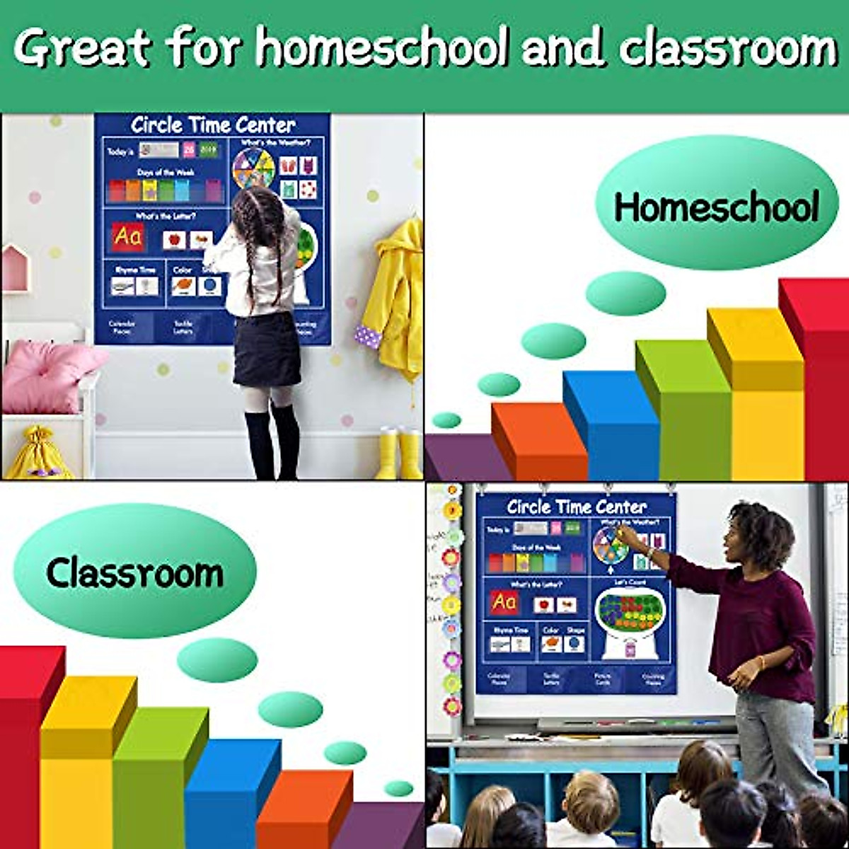 Circle Time Classroom Pocket Chart: Calendar, Weather, Skills