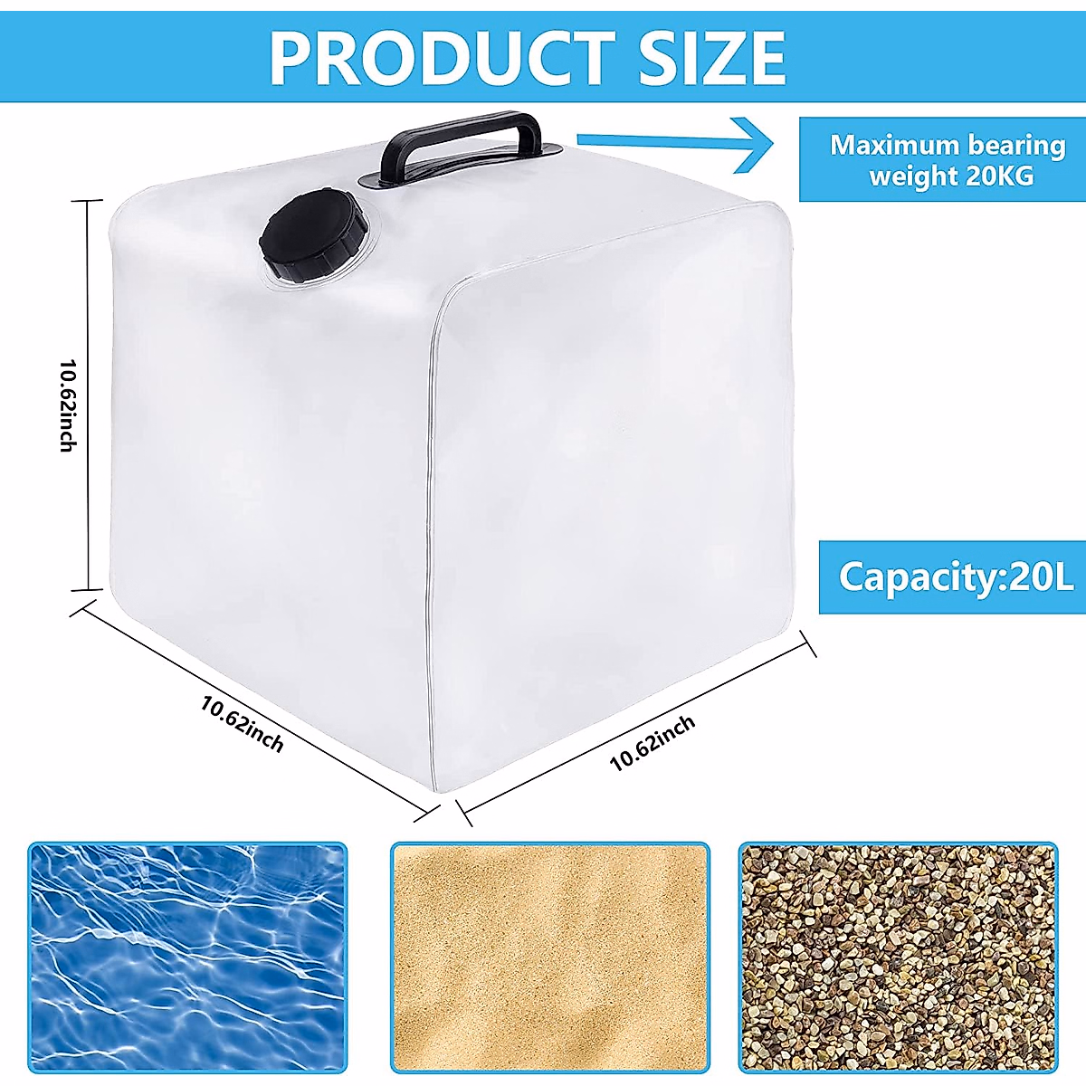 2Pcs Heavy Duty Pool Weight Plastic Sand Bags, Universal PVC Pool Steps Weights for Above Ground Pools, Fillable Swimming Pool Ladder Weights Anchor Bag Container for Pools Entry System