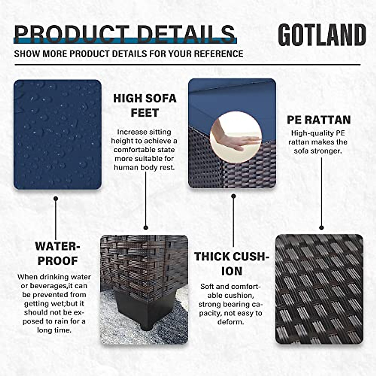 Gotland 15 Piece Outdoor Patio Furniture Set with Gas Fire Pit Table Patio Furniture Sectional Sofa w/43in Propane Fire Pit, 55,000 BTU Auto-Ignition Firepit w/Glass Wind Guard…