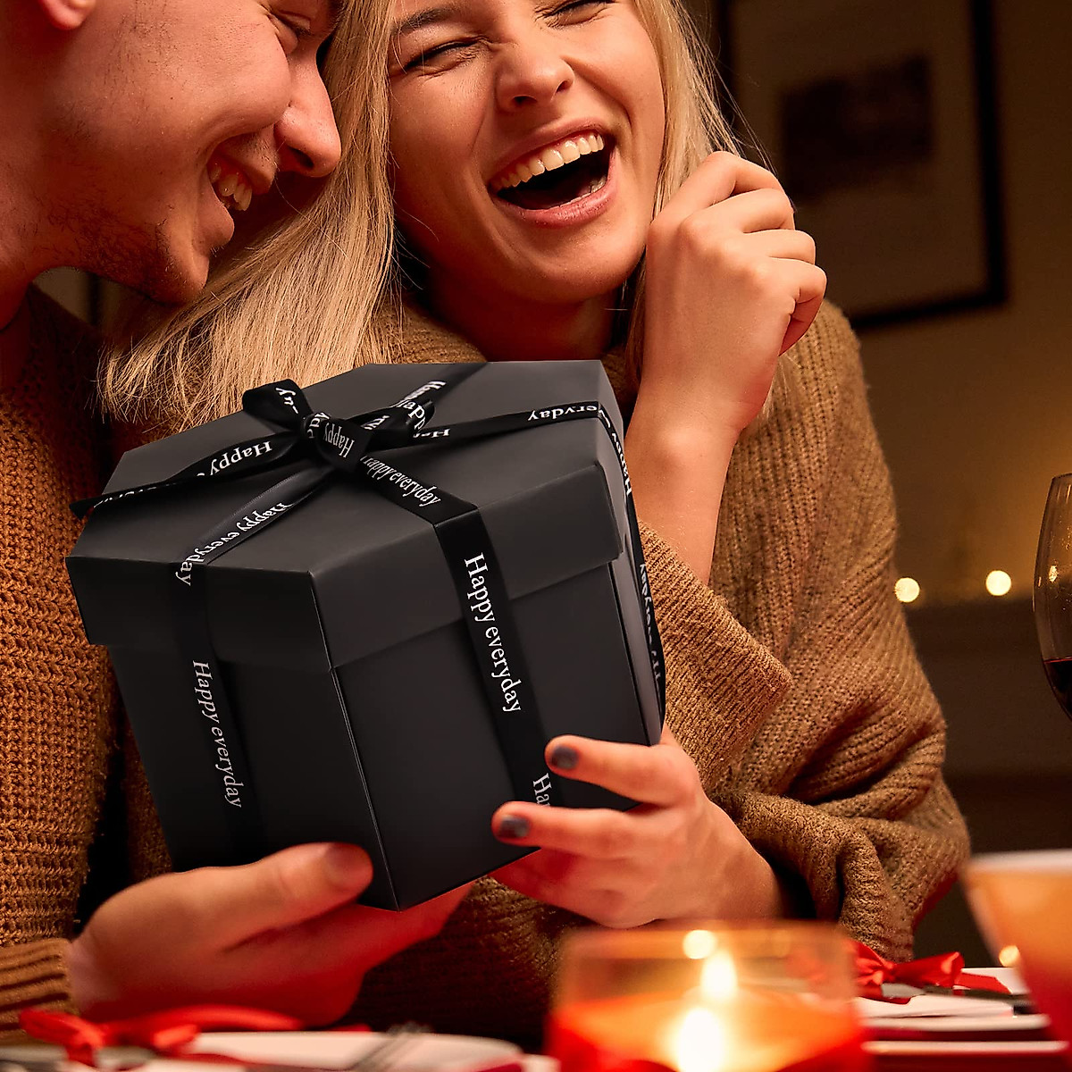 Vienrose Explosion Gift Box Set Surprise Gift Photo Box Creative DIY Scrapbooking Picture Album Accessories Couple Gifts for Birthday Proposals Valentine's Day