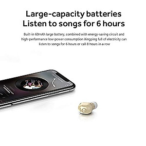 AIYIBEN Mini Bluetooth Earbud Smallest Wireless Invisible Headphone with 4-5 Hour Playtime Headset with Mic for iPhone & Android (Skin)