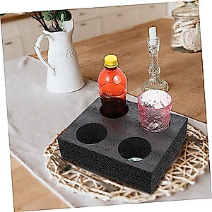 Mobestech 10 Pcs Tea Holder Tray Milk Tea Cup Holder Takeout Coffee Carrier Drink Holder Coffee Mug Holder Stand Takeout Cup Carrier Tray Cups and Plates Pearl Cotton Disposable