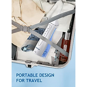 Water Dental Flosser Cordless for Teeth Cleaning - 4 Modes Oral Irrigator Braces Flossers Cleaner, Rechargeable Portable IPX7 Waterproof Powerful Battery for Travel Home