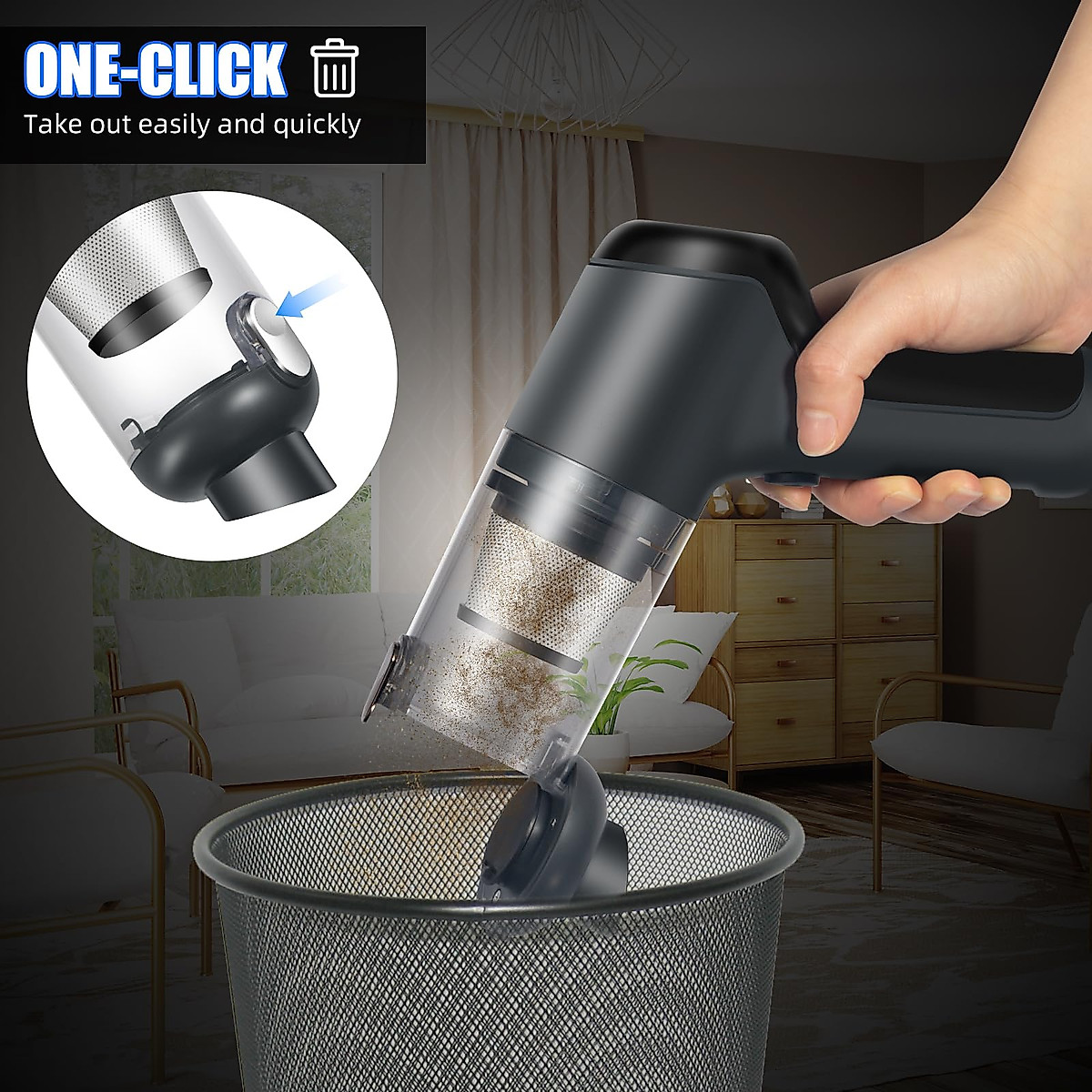 2024 Upgraded Vacuum Bug Catcher & Handheld Vacuum Cordless with 9000PA, High Power Bug Vacuum Mini Portable Stink Bug Trap Use for Home Office Car RV Insect Traps Catcher and Release with Insect Cage
