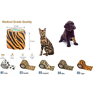 Bandage Wrap for Dogs, Cats, Horses, Pet, Farm Animals, Self Adhesive Vet Tape Gauze Breathable and Strong