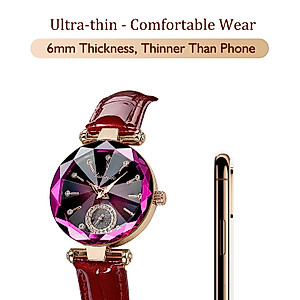 NN BEN NEVIS Watch, Watches for Women with Elegant Leather Strap, Fashion Analog Creative Diamond Dial Wrist Watch, Jewelry Gift for Wedding Anniversary Birthday