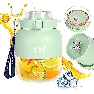 OKYUK 17 Oz Portable Blender, USB Rechargeable, Green, 10 Blades, 18500 RPM, Powerful Crushing, Fast Juicing, 0.5L Capacity