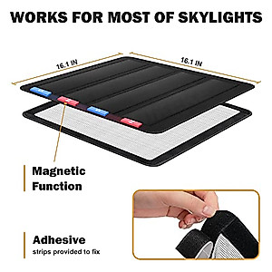 AISHIKEKE Magnetic RV Skylight Cover, Foldable RV Skylight Shade, Waterproof RV Blackout Ventilation Cover, RV Accessories and Camper Accessories for Camper Privacy UV Rays Protection