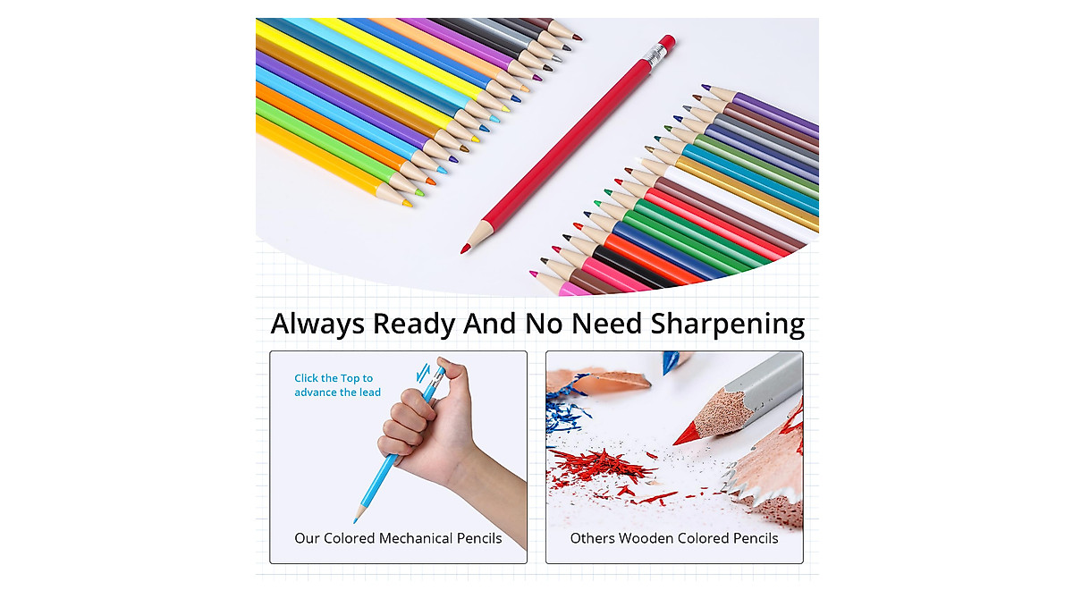 Colored Mechanical Pencils - 36 Count for Artists