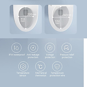 RIDFY Modern Smart Bidet Toilet with Tank Built In,Auto open/close,Heated Seat,Warm Water,Auto Flush,Nightlight,Remote Control, White (white)