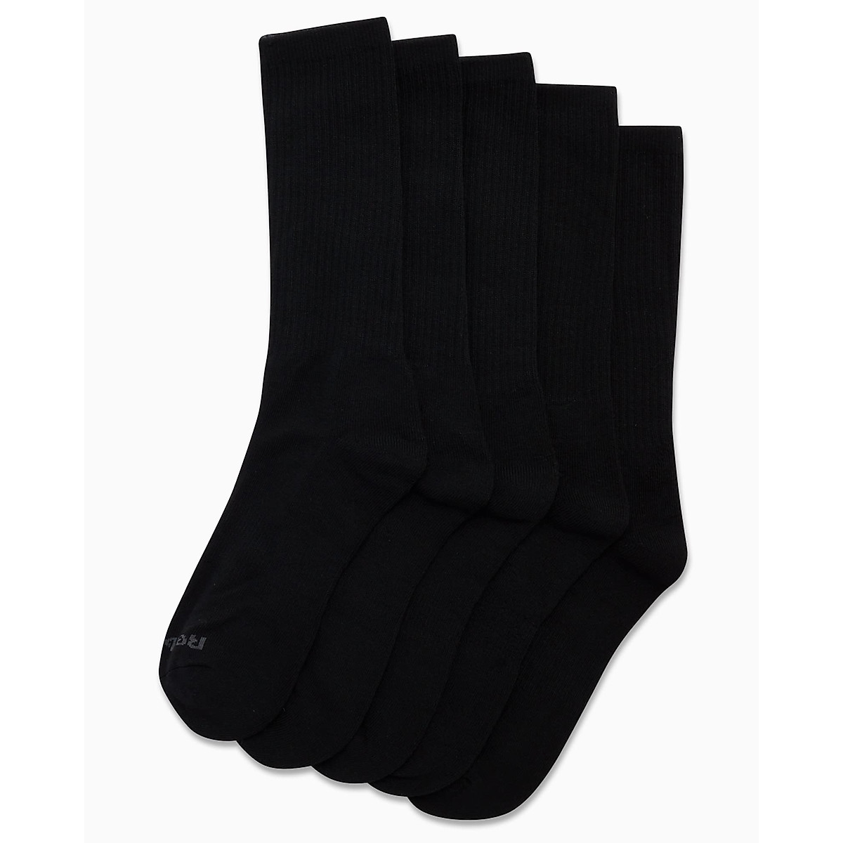 Reebok Men's Cushioned Comfort Athletic Performance High Crew Socks (5 Pack), Size 6-12.5, Classic Black