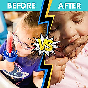 4pcs Drip Free Popsicle Holder - Popsicle Holders for Kids Mess Free Frozen Treats Holder with Straw