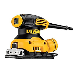 DEWALT Palm Sander, 1/4-Inch, 2.3 Amp, 14,000 OPM, Storage Bag Included, Corded (DWE6411K), Yellow