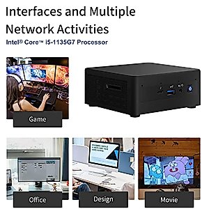 Reatan Intel NUC NUC11PAHi5 Mini PC,Four-Core i5-1135G7, 16GB RAM, 512GB SSD,Mini Computer Windows 11 Pro,Up to 4.2 GHz Turbo,NVMe SSD DDR4 RAM, WiFi 6,BT 5.2 Thunderbolt 3,8K UHD,Quadruple Monitor