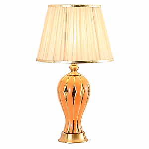 GaRcan Bedroom Bedside Lamp Porcelain Table Lamp with Pleated Fabric Lampshade Modern Living Room Desktop Lamp Mid Century Art Deco Mini Floor Lamps Night Lights for Kids Room