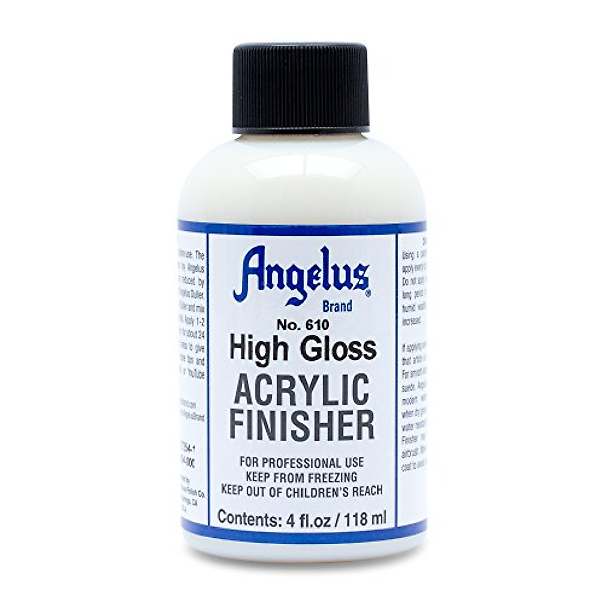 Angelus Brand Acrylic Leather Paint High Gloss Finisher No. 610 - 4oz, Packaging may vary